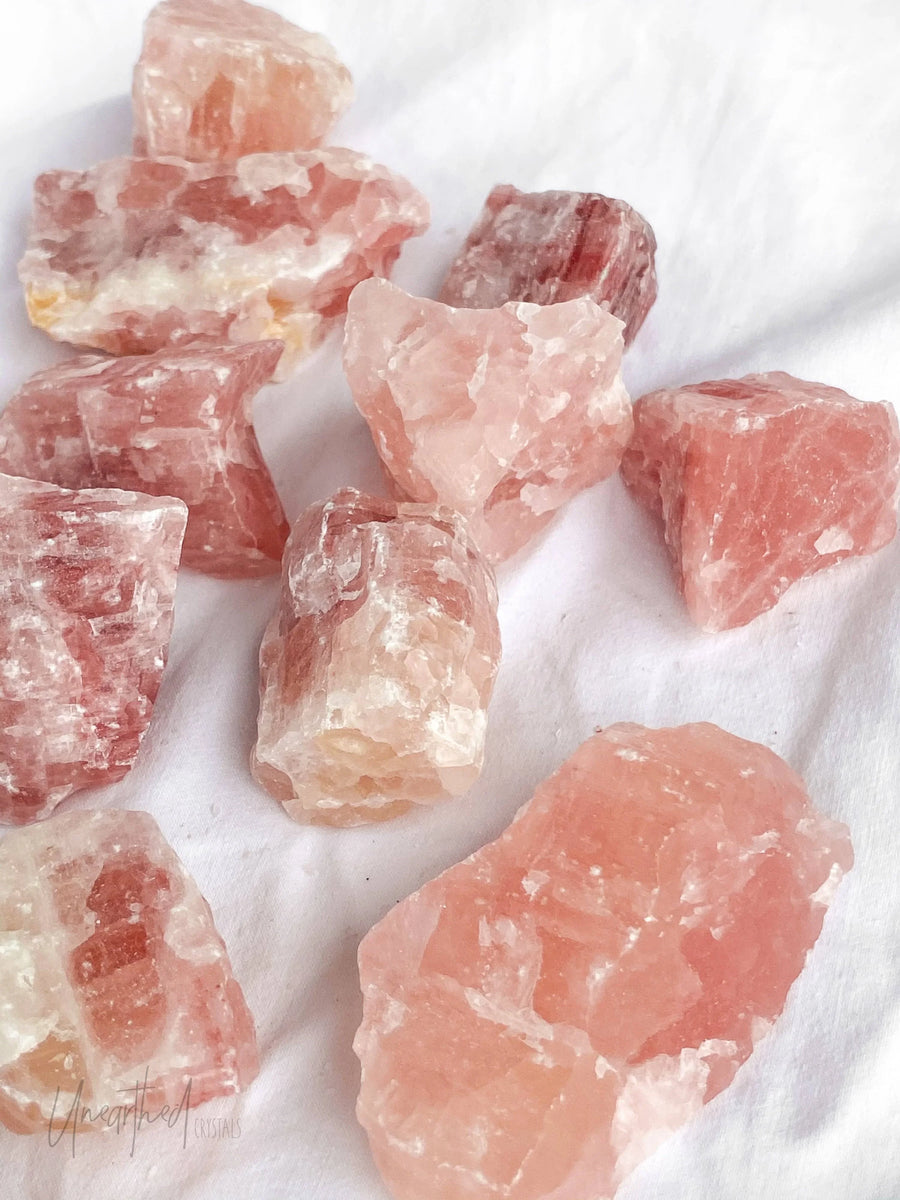 Strawberry Calcite Rough | Small – Unearthed Crystals
