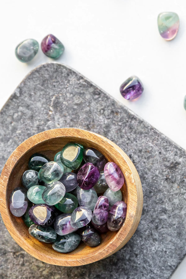 Rainbow Fluorite Tumbles – Unearthed Crystals