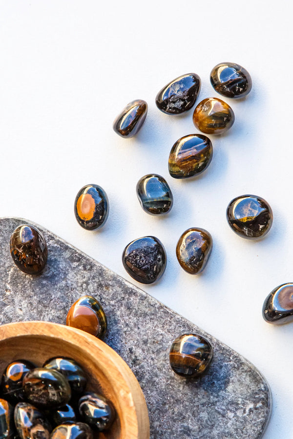 Hawks Eye (Blue Tiger Eye) Tumbles – Unearthed Crystals
